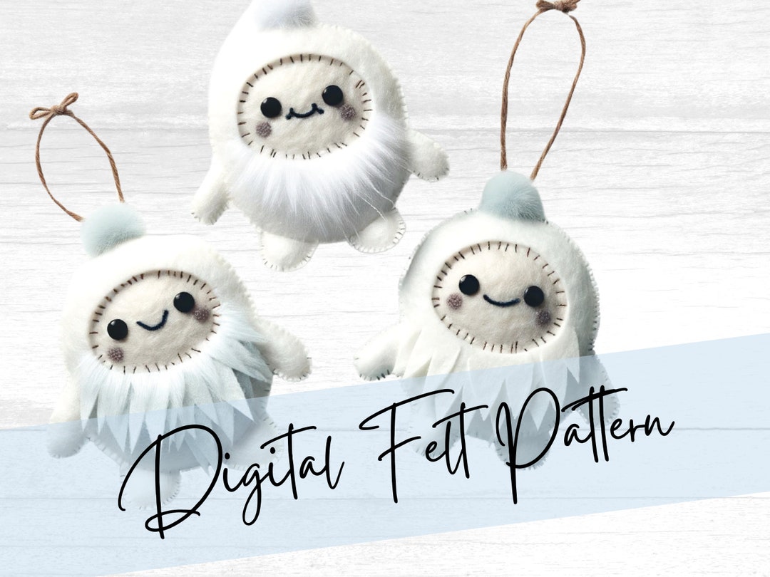 Yeti Felt Pattern Digital Template: Craft Your Own Mythical Creature ...