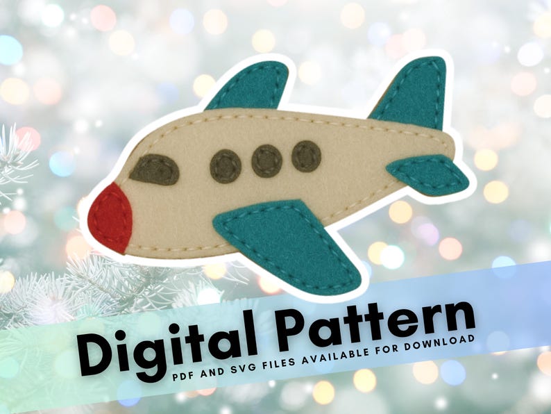 Felt Airplane Sewing Pattern: DIY Ornament & Mobile (digital Download ...