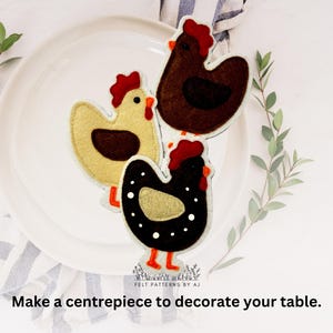 Felt Chicken, Hen or Rooster Animal Pattern: Create Adorable Decor ...
