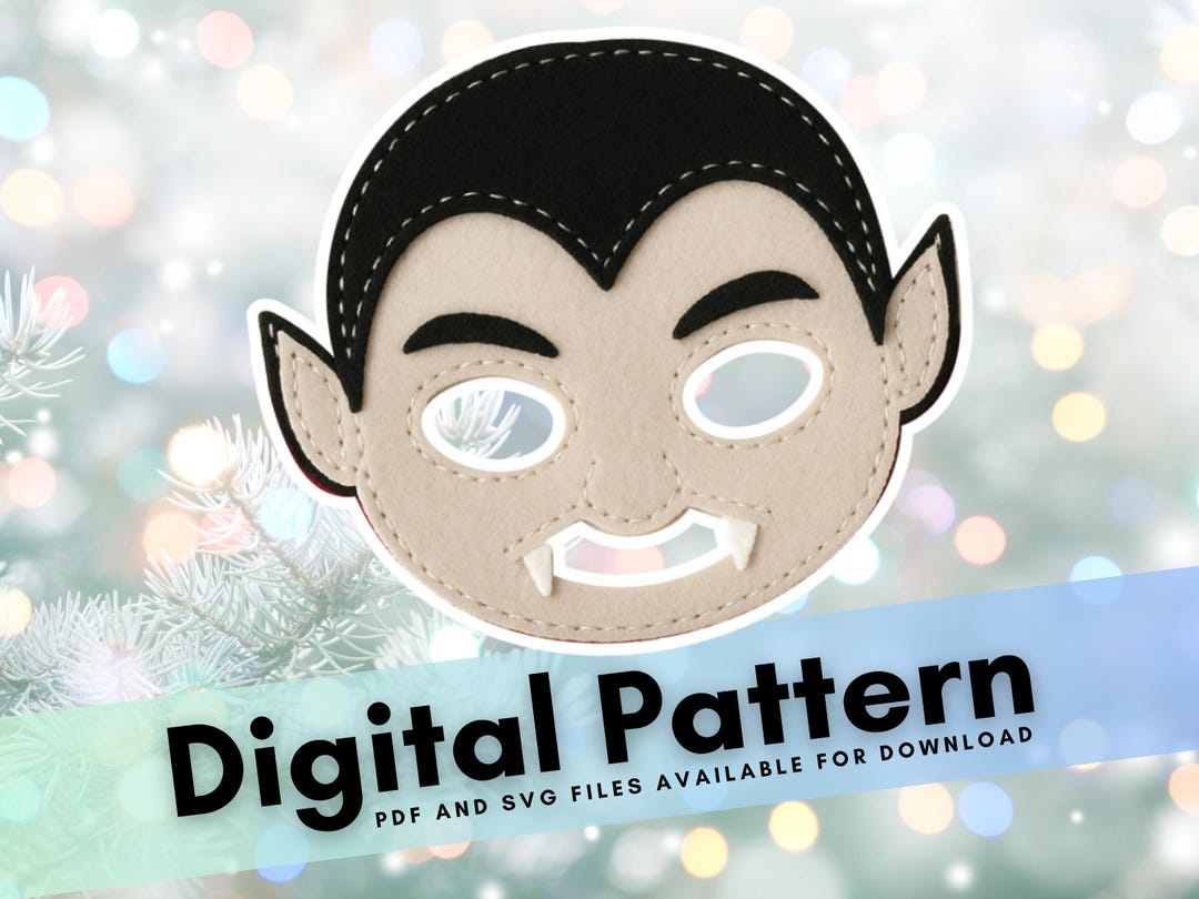 DIY Felt Mask Pattern Vampire Mask for Halloween | PDF & SVG Sewing ...