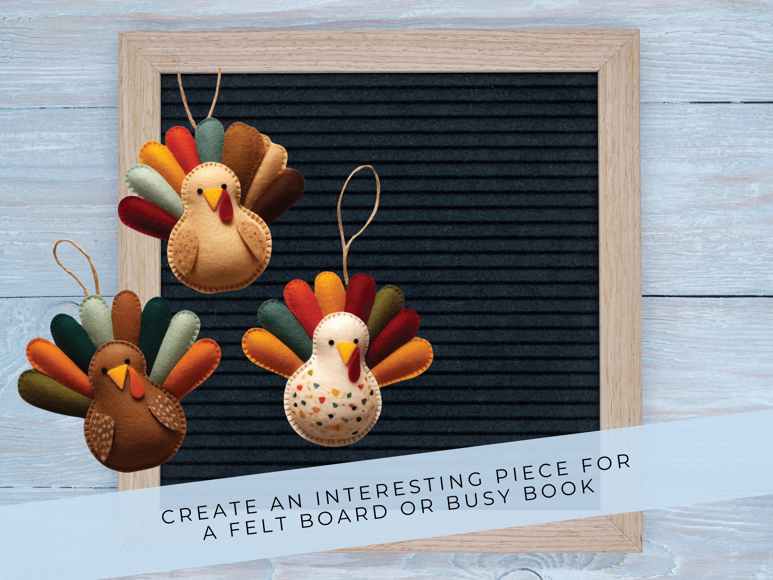 DIY Felt Turkey Pattern Versatile Thanksgiving Sewing Craft Project for ...