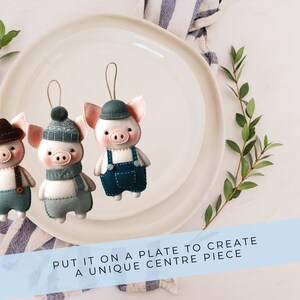Three Little Pigs & Big Bad Wolf Felt Character Patterns | Ornament or ...