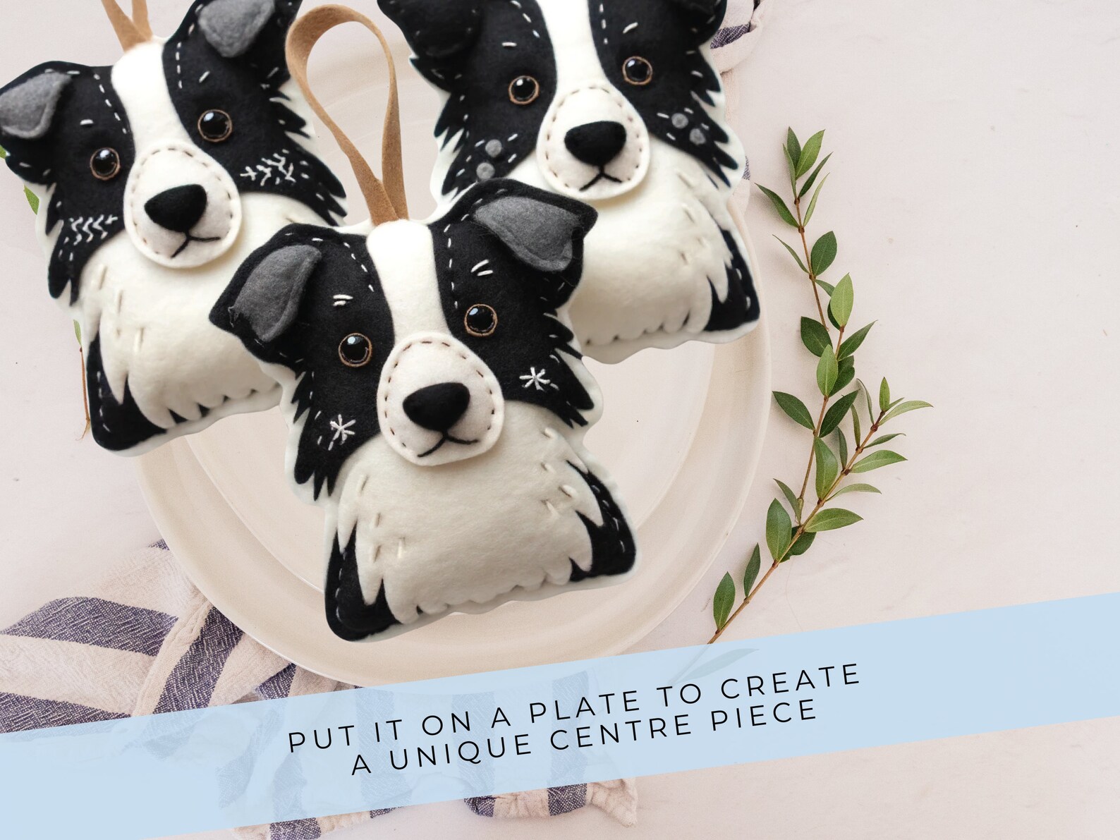 Felt Border Collie Dog Sewing Pattern: DIY Craft Project (digital ...