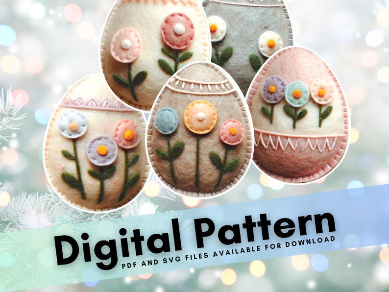 Floral Easter Egg Felt Patterns: Springtime Crafts (PDF Download) - Etsy