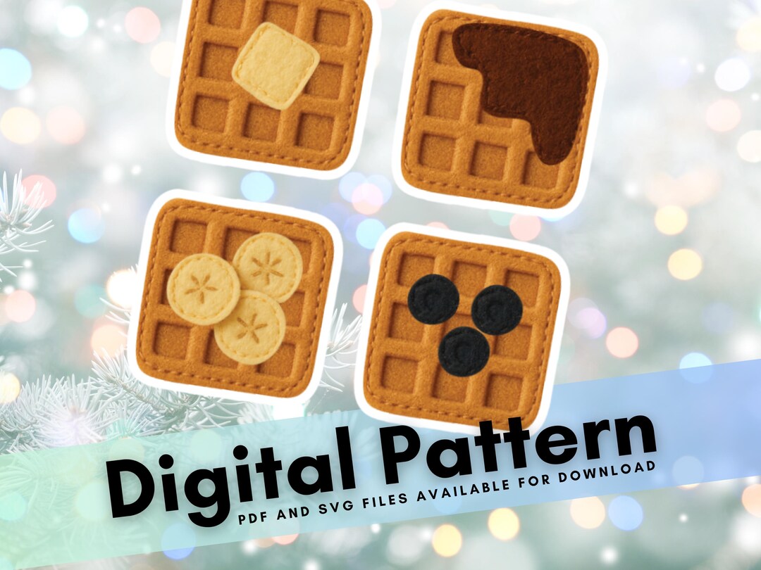 Felt Waffles Pattern: DIY Food Ornament (SVG and PDF Digital Download ...