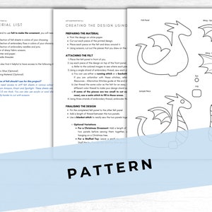 DIY Felt Dragon Pattern - Perfect for Christmas Ornaments, Felt Boards, and Busy Books - Etsy