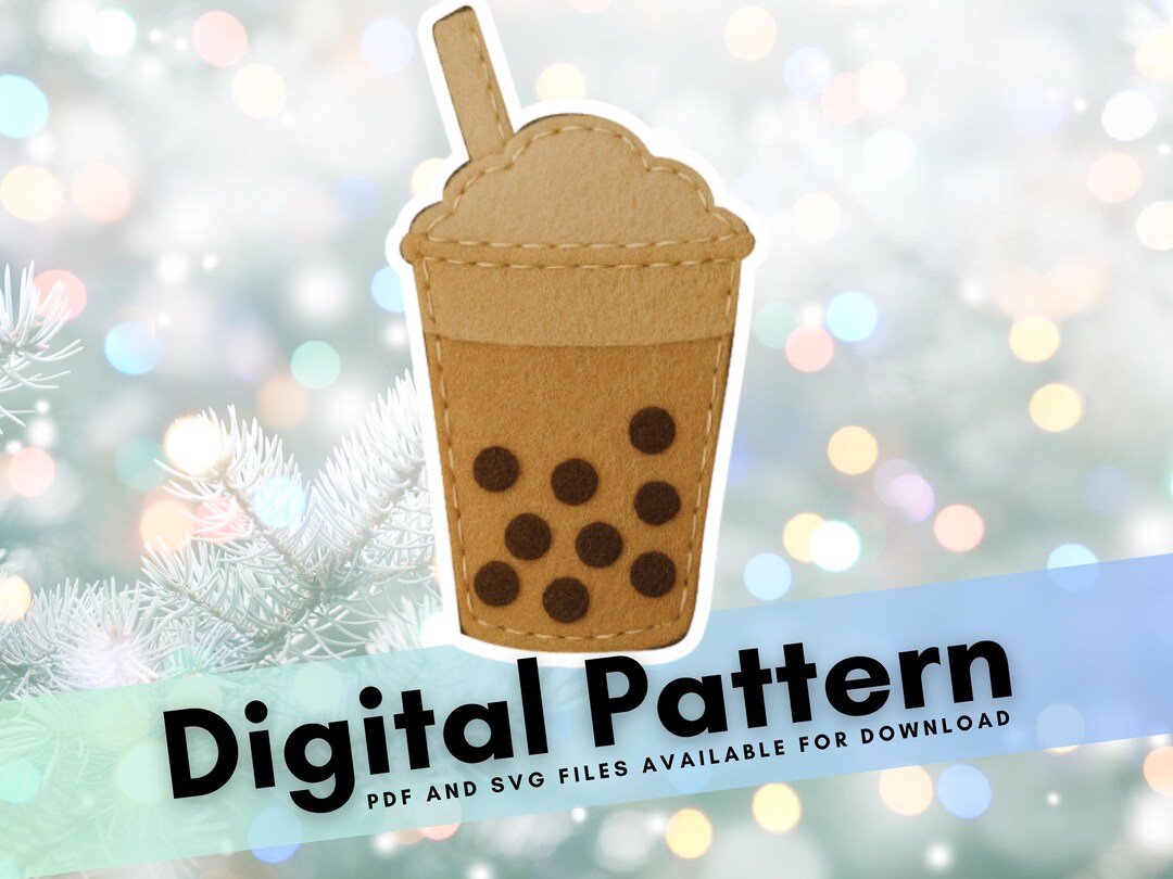 Felt Bubble Tea Ornament Sewing Pattern: Beginner DIY Project (PDF ...