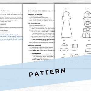 Felt Lighthouses Digital Sewing Pattern for Quiet Books, Toys, and Felt ...