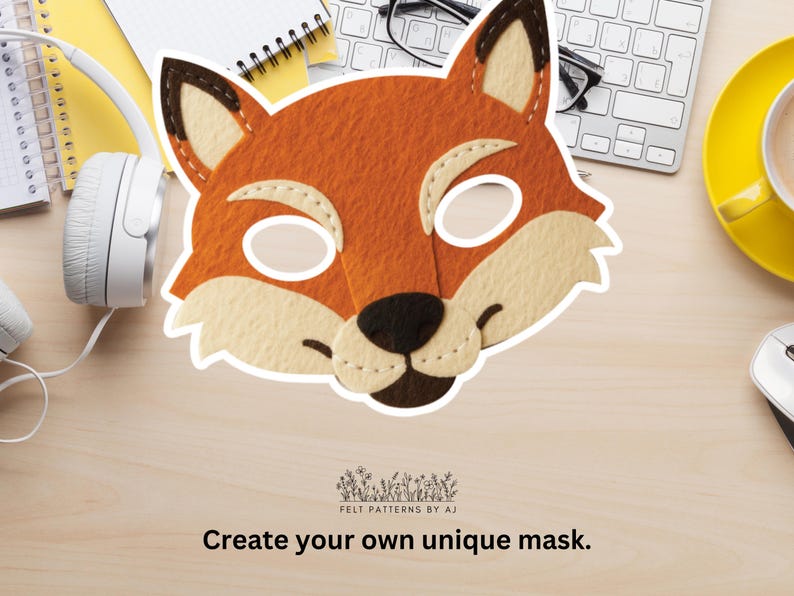 DIY Felt Fox Mask Sewing Pattern: Kids Costume (PDF & SVG) - Etsy