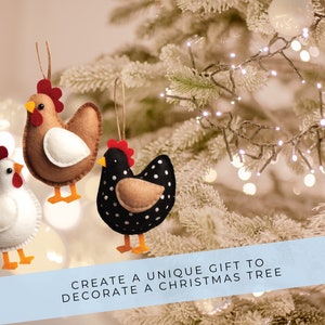 Felt Chicken, Hen or Rooster Animal Pattern: Create Adorable Decor ...