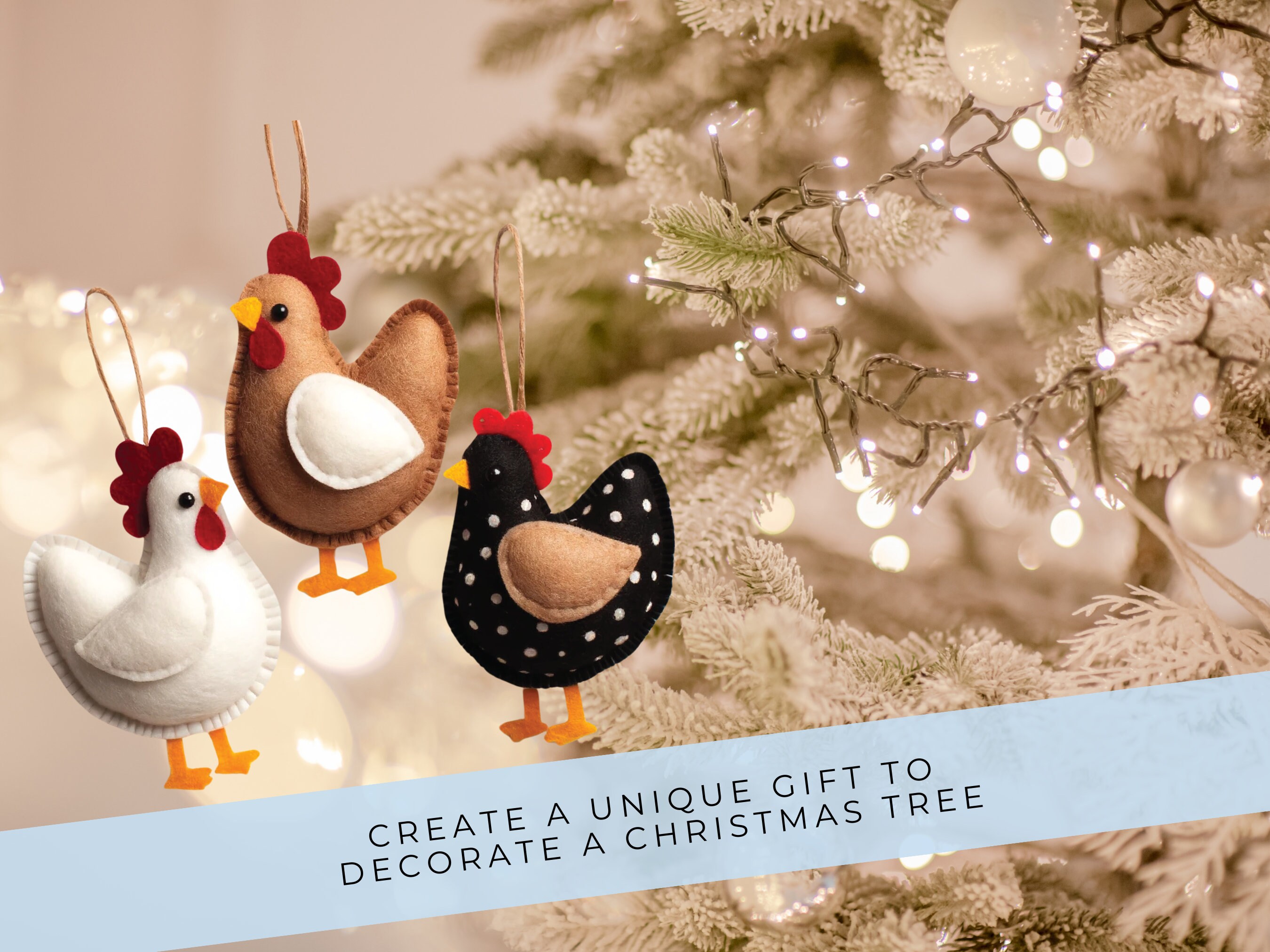 Felt Chicken, Hen or Rooster Animal Pattern: Create Adorable Decor ...