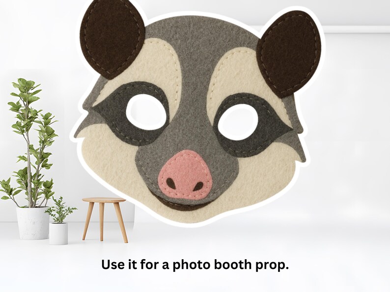 DIY Felt Possum Mask for Halloween or Costume | PDF & SVG Sewing ...