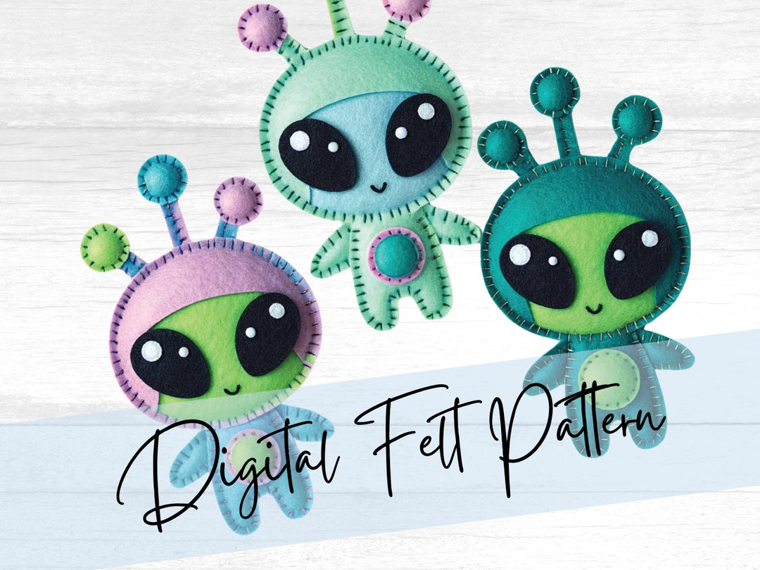 DIY Felt Alien Pattern - Versatile Craft Sewing Project for Ornaments ...