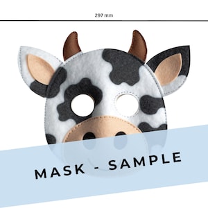 Felt Farm Animal Mask Patterns - Printable Mask, Coloring Page & Felt ...