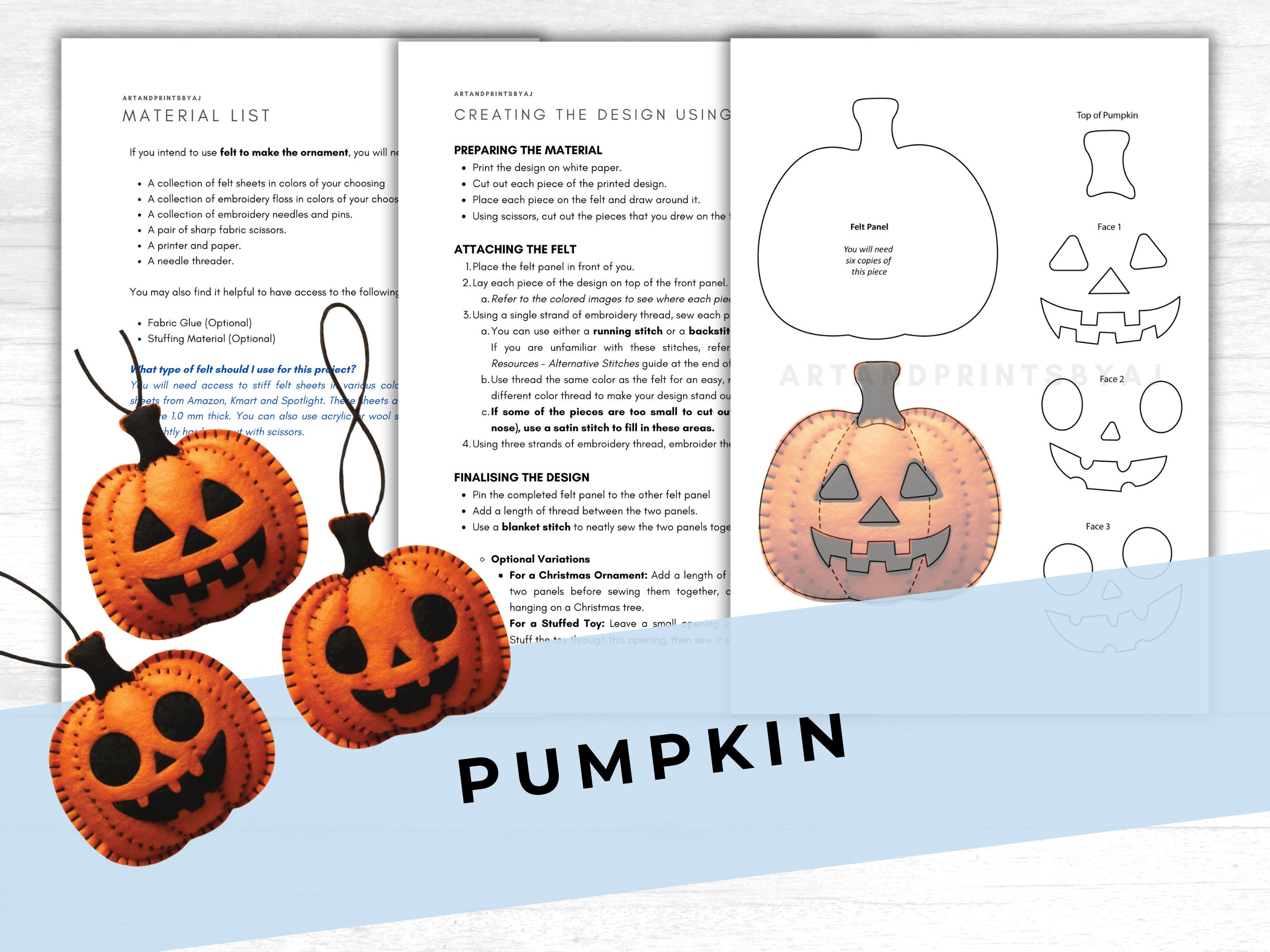 Halloween Mega Bundle Felt Pattern Digital Template: Craft Your Own ...