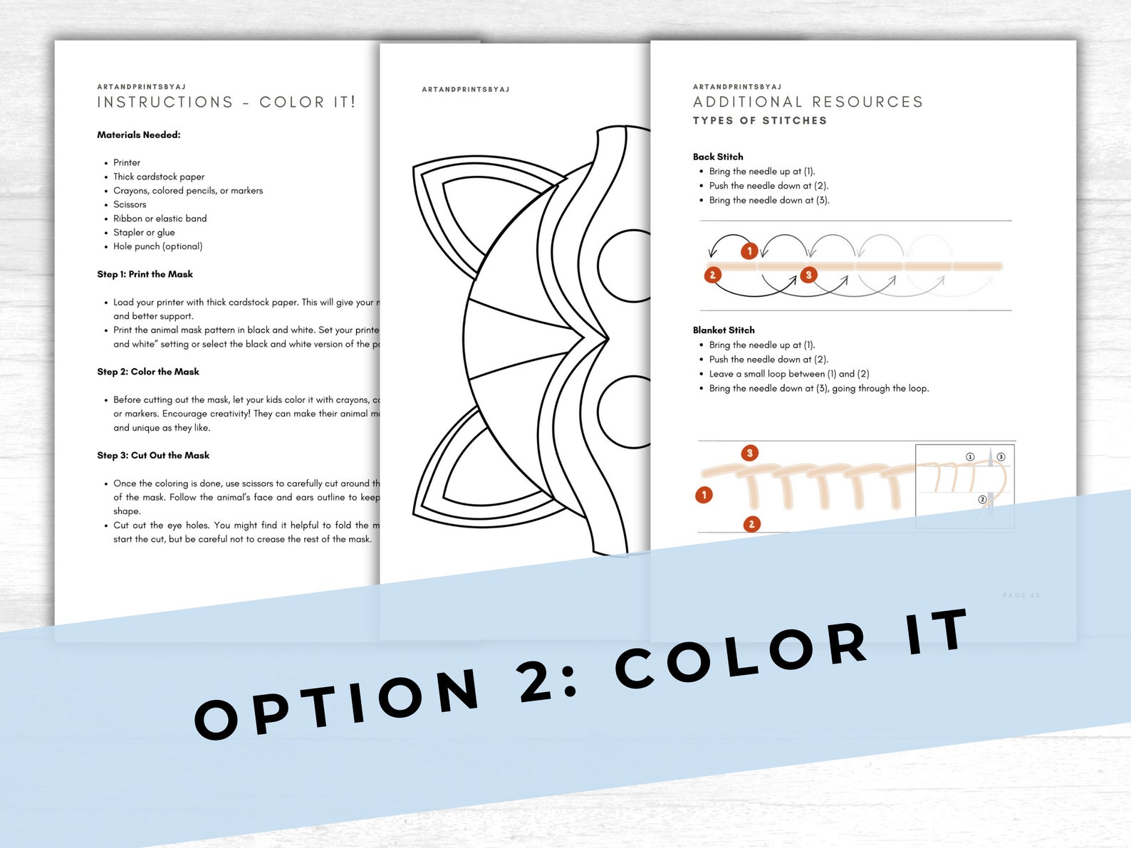 Felt Woodland Animal Mask Patterns Printable Mask, Coloring Page & Felt ...