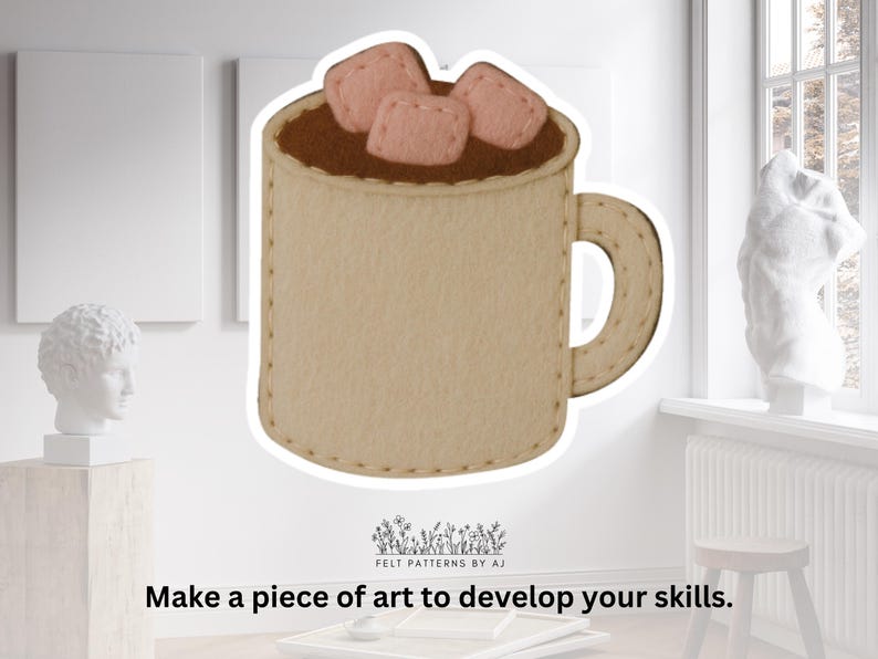 Felt Mug Sewing Pattern: Hot Chocolate Craft, Quiet Book, Ornament ...
