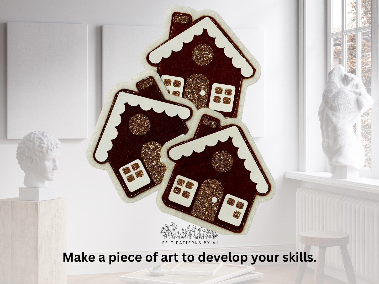 Gingerbread House DIY Felt Ornament Christmas Pattern - Etsy