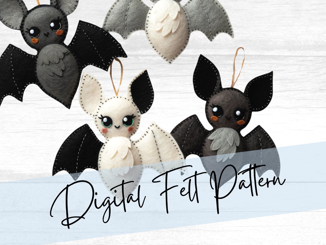 Halloween Bat Felt Pattern Digital Template: Craft Your Own Spooky Bat ...