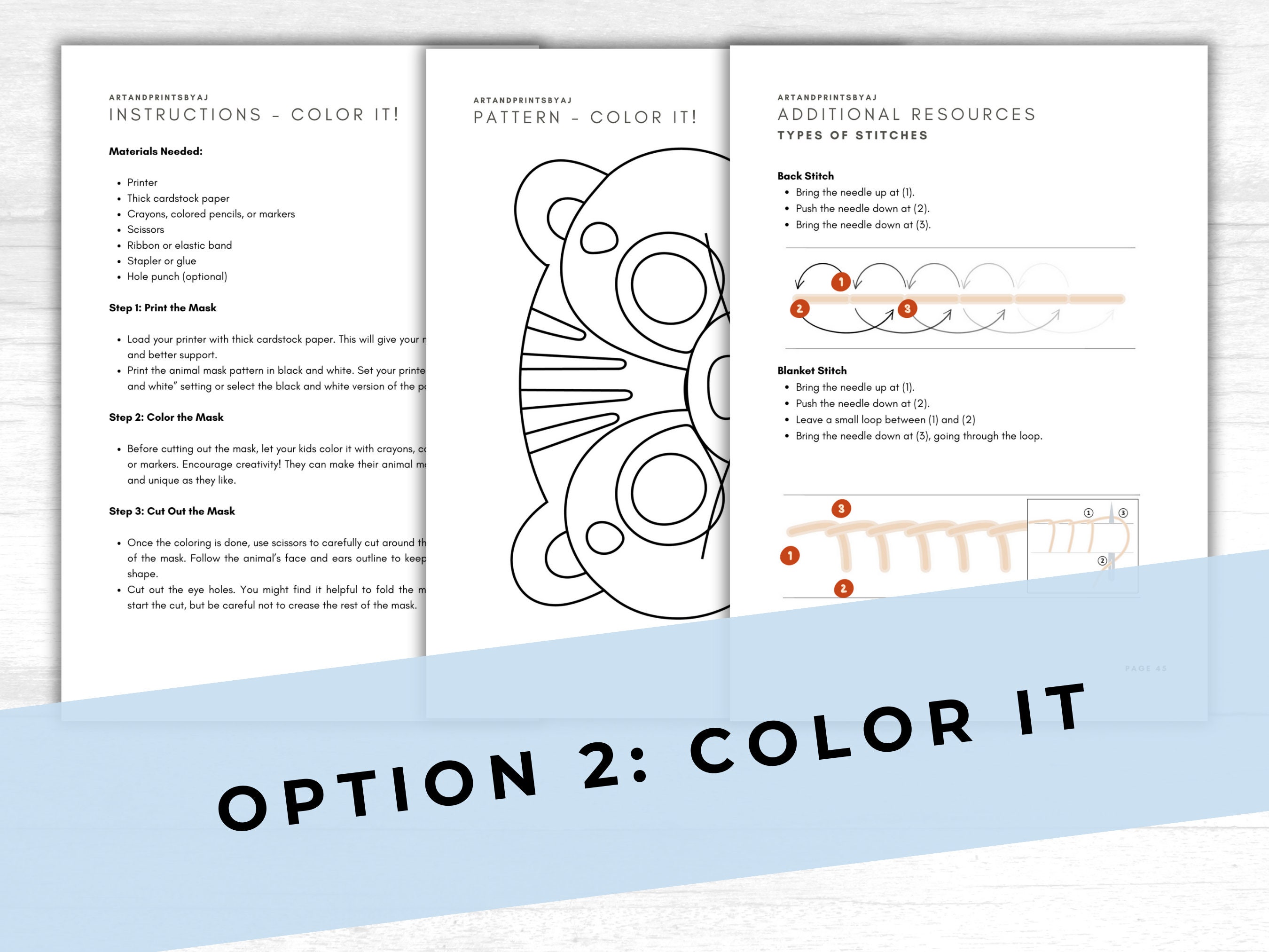 Felt Pet Animal Mask Patterns Printable Mask, Coloring Page & Felt ...