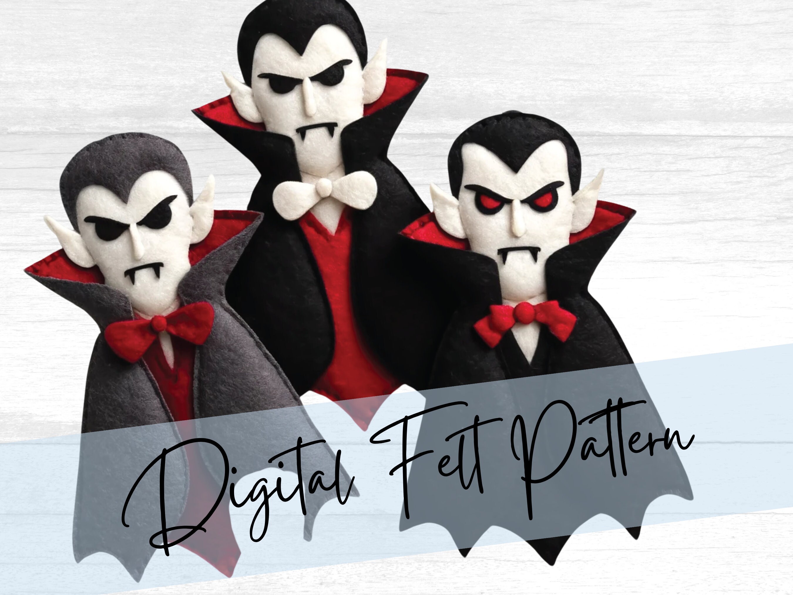 Vampire Felt Pattern Digital Template: Craft Your Own Count Dracula - Etsy