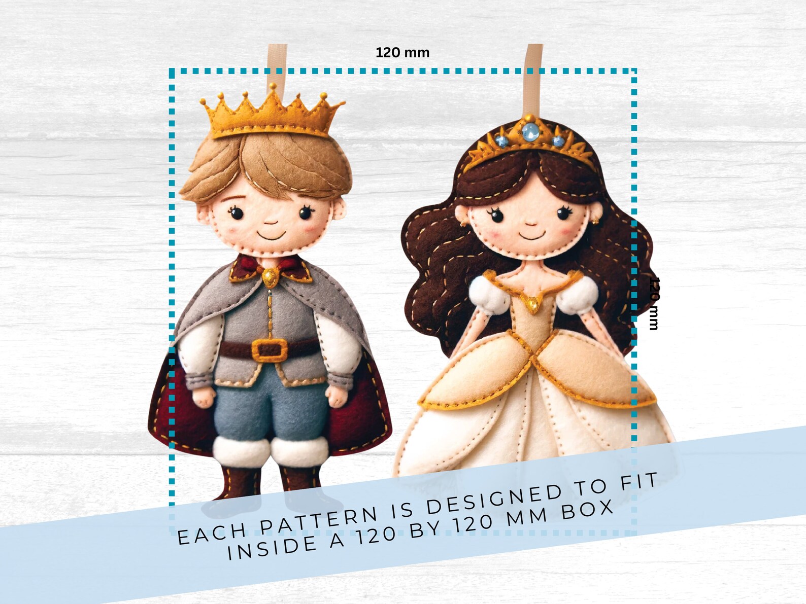 Felt Royalty Pattern: DIY Prince, Princess, King, Queen (PDF Pattern ...
