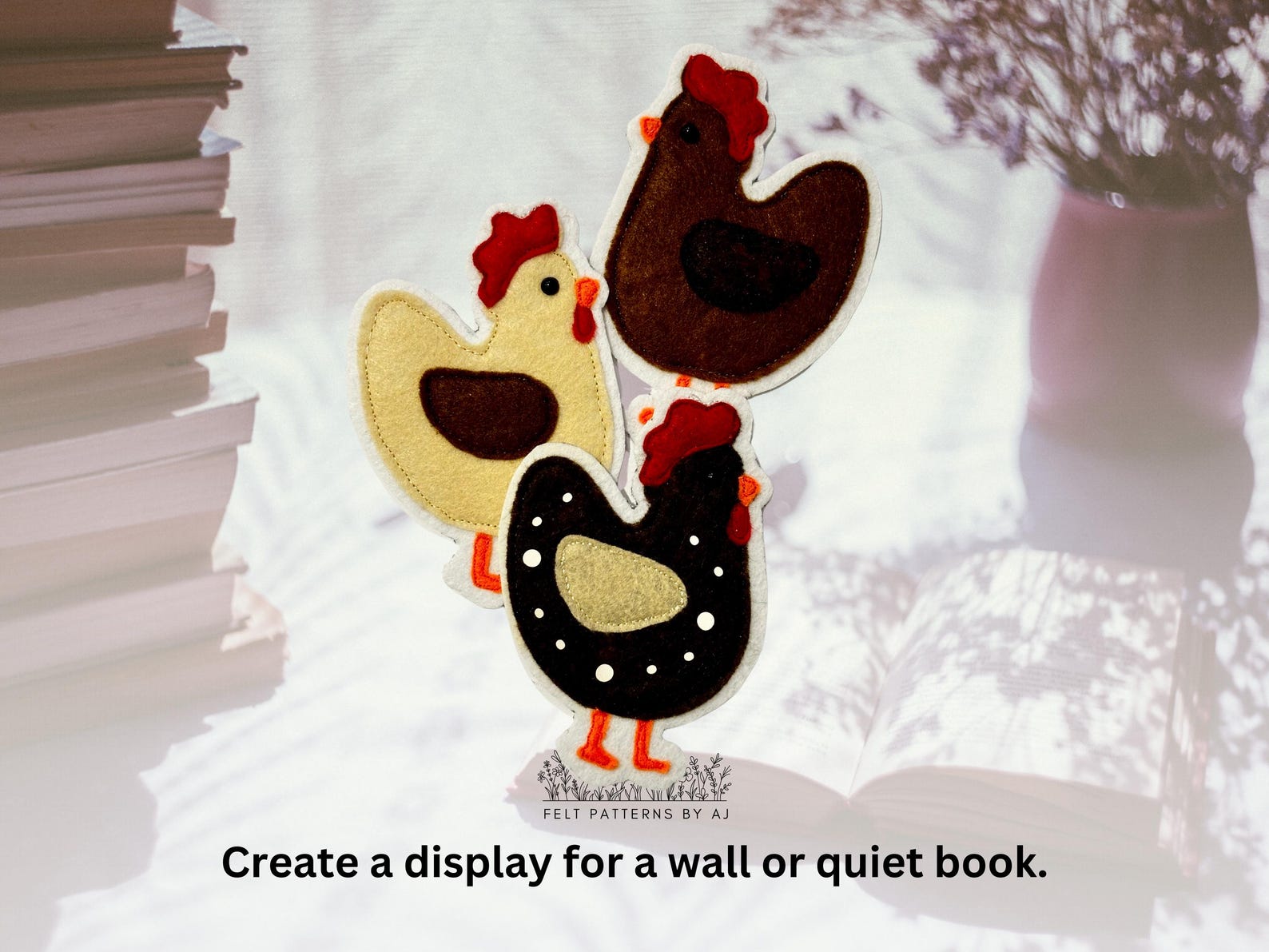 Felt Chicken, Hen or Rooster Animal Pattern: Create Adorable Decor ...
