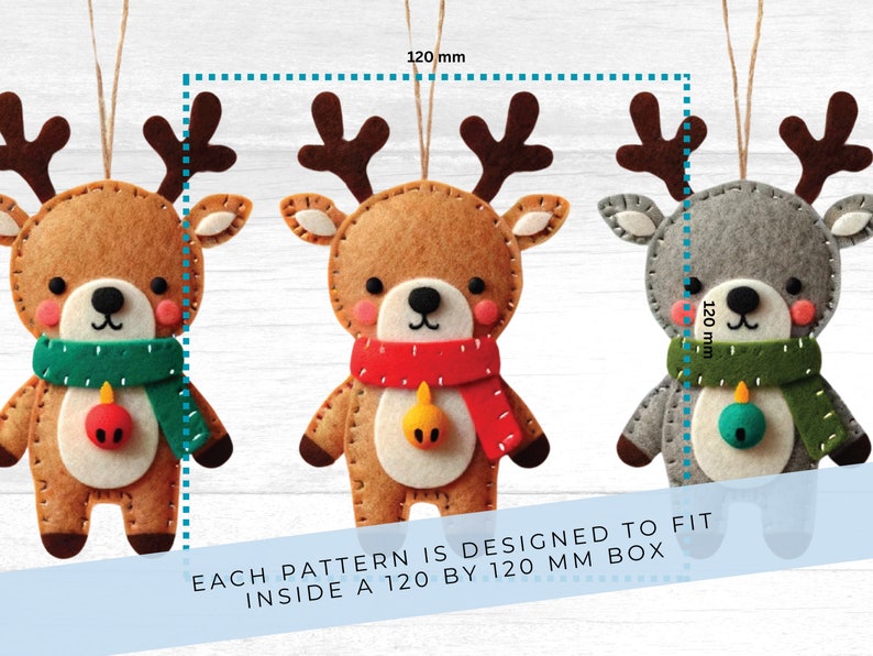 Felt Pattern Digital Template: Create Your Own Christmas Reindeer! - Etsy