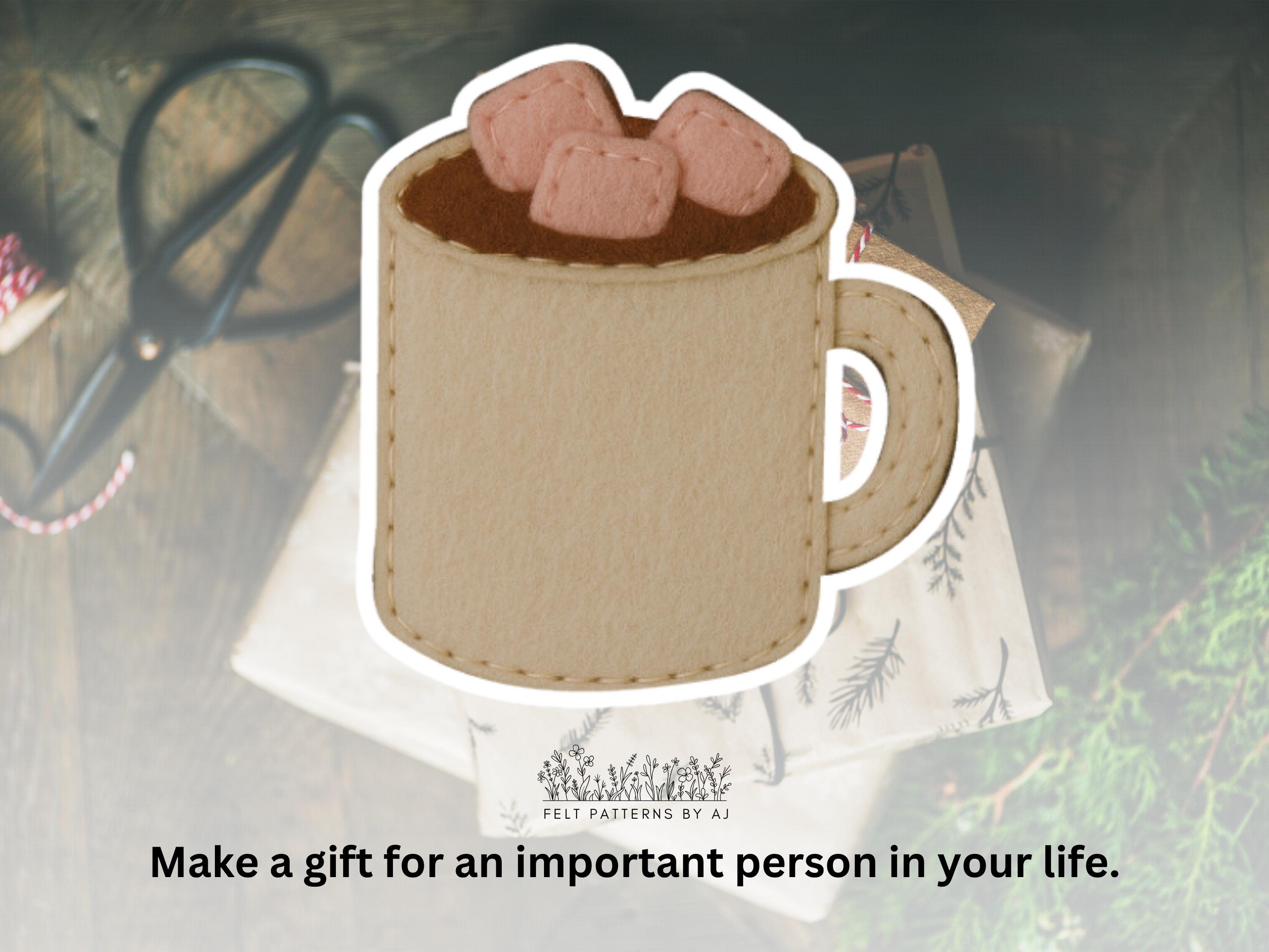 Felt Mug Sewing Pattern: Hot Chocolate Craft, Quiet Book, Ornament ...