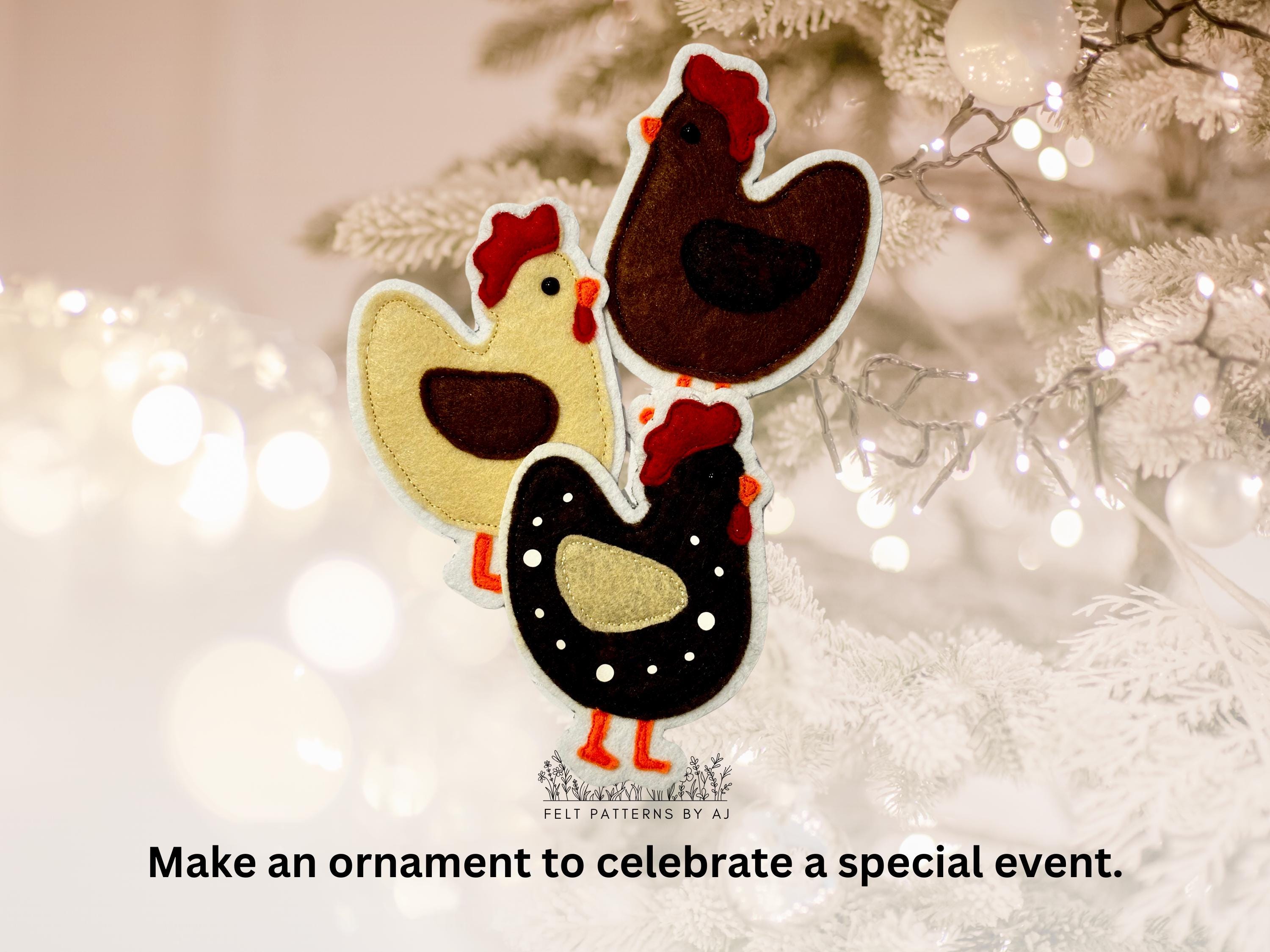 Felt Chicken, Hen or Rooster Animal Pattern: Create Adorable Decor ...