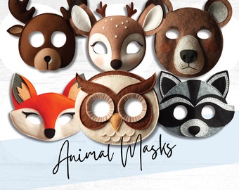 Felt Farm Animal Mask Patterns Printable Mask, Coloring Page & Felt ...