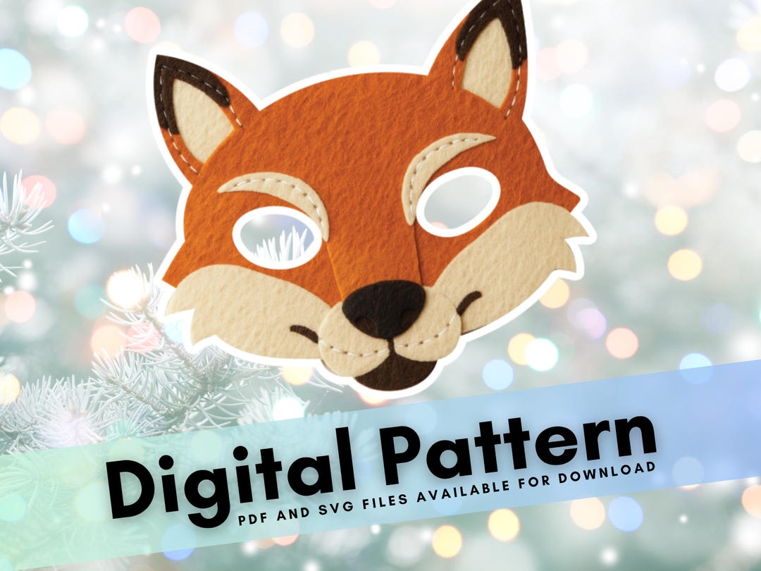 DIY Felt Fox Mask Sewing Pattern: Kids Costume (PDF & SVG) - Etsy