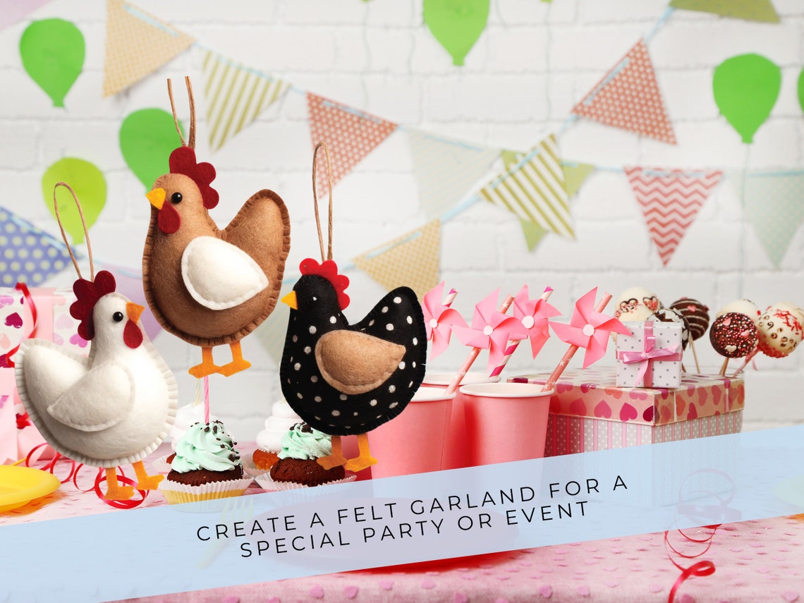 Felt Chicken, Hen or Rooster Animal Pattern: Create Adorable Decor ...