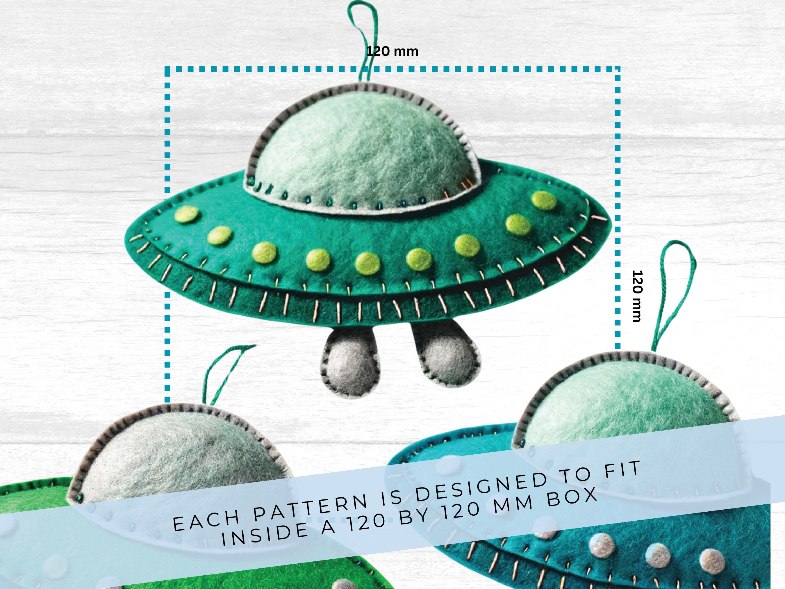 DIY Felt Alien Spaceship UFO Pattern Versatile Craft Sewing Project for ...