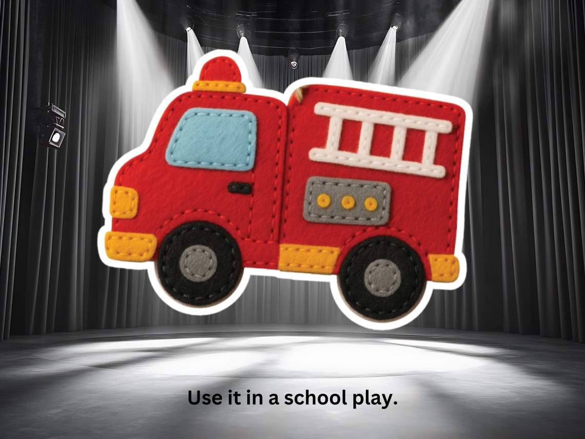 Felt Fire Truck Sewing Pattern: Handmade Ornament (digital Download) - Etsy