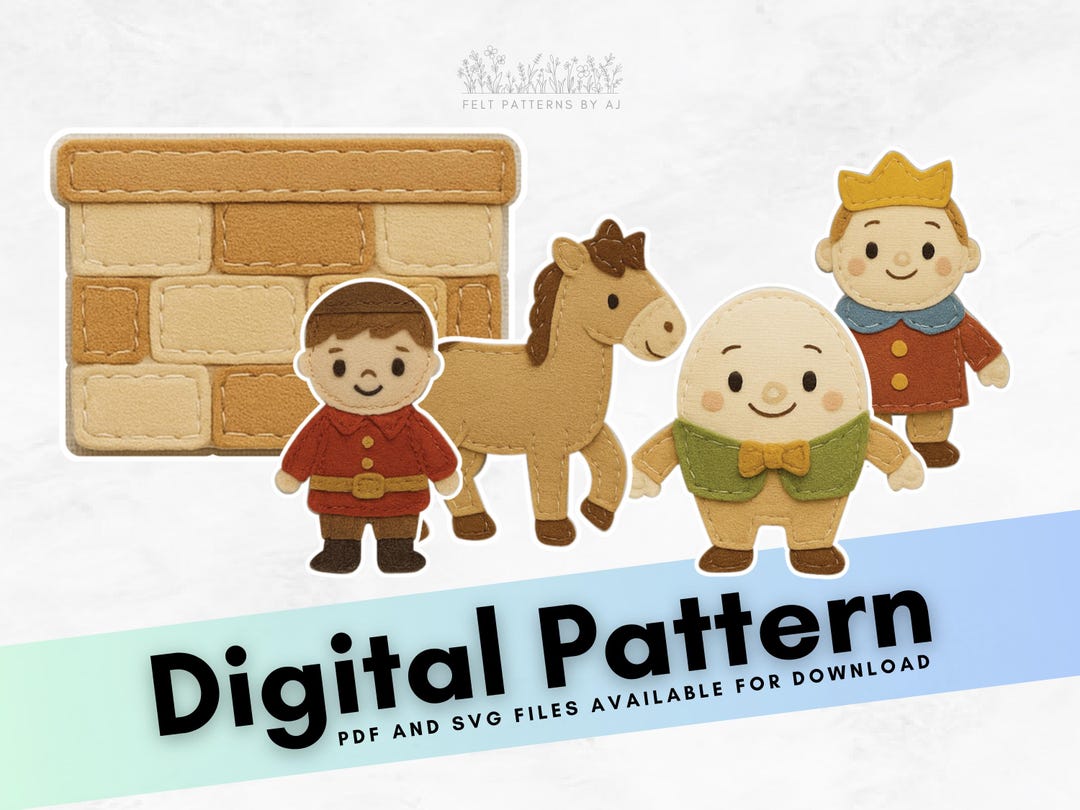 Humpty Dumpty Felt Ornament Pattern | PDF SVG Sewing Digital Template ...