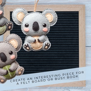 Felt Koala Digital Sewing Pattern for Quiet Books, Toys, and Australian Animal Craft Activities ...