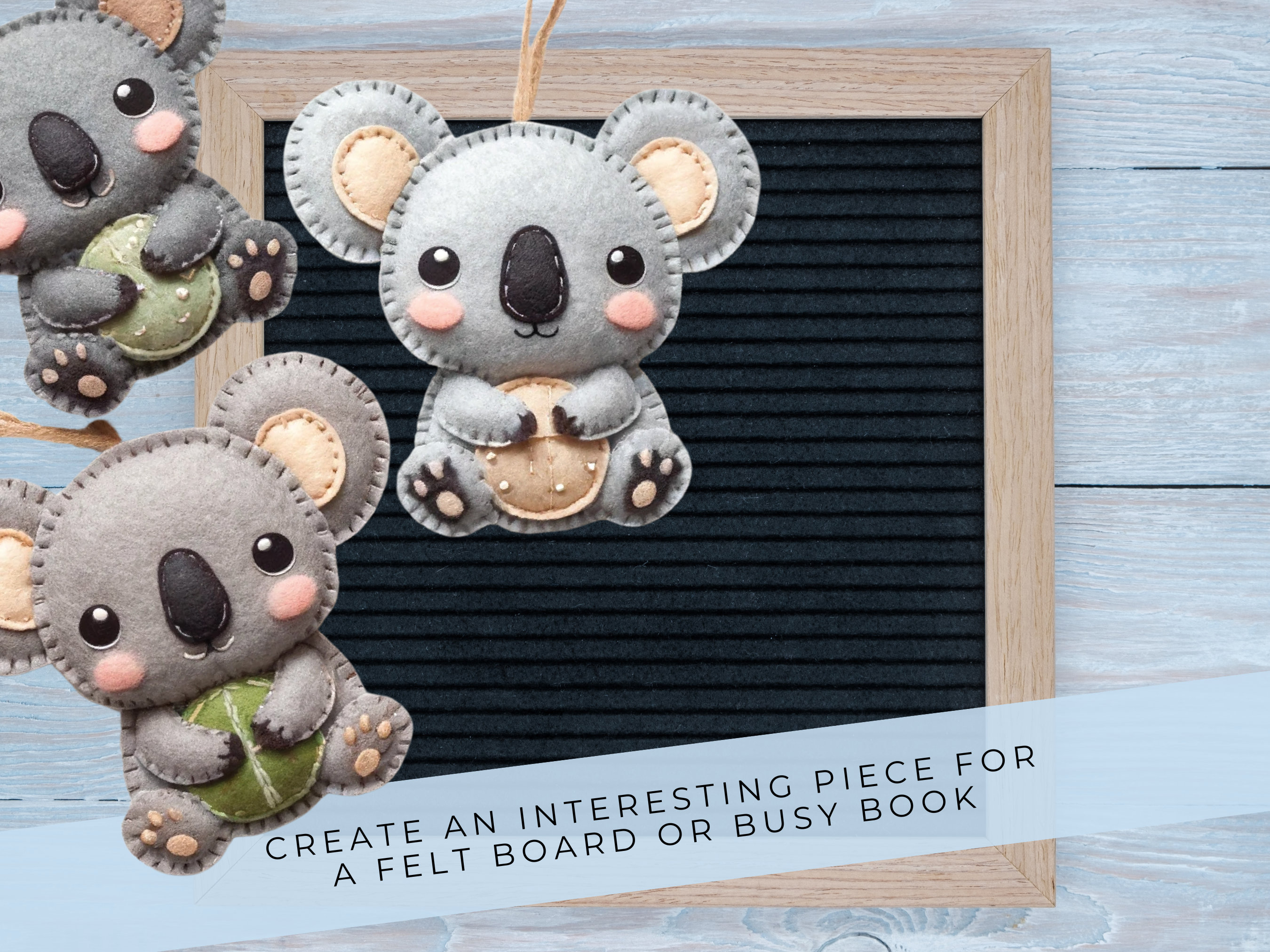 Felt Koala Digital Sewing Pattern for Quiet Books, Toys, and Australian ...