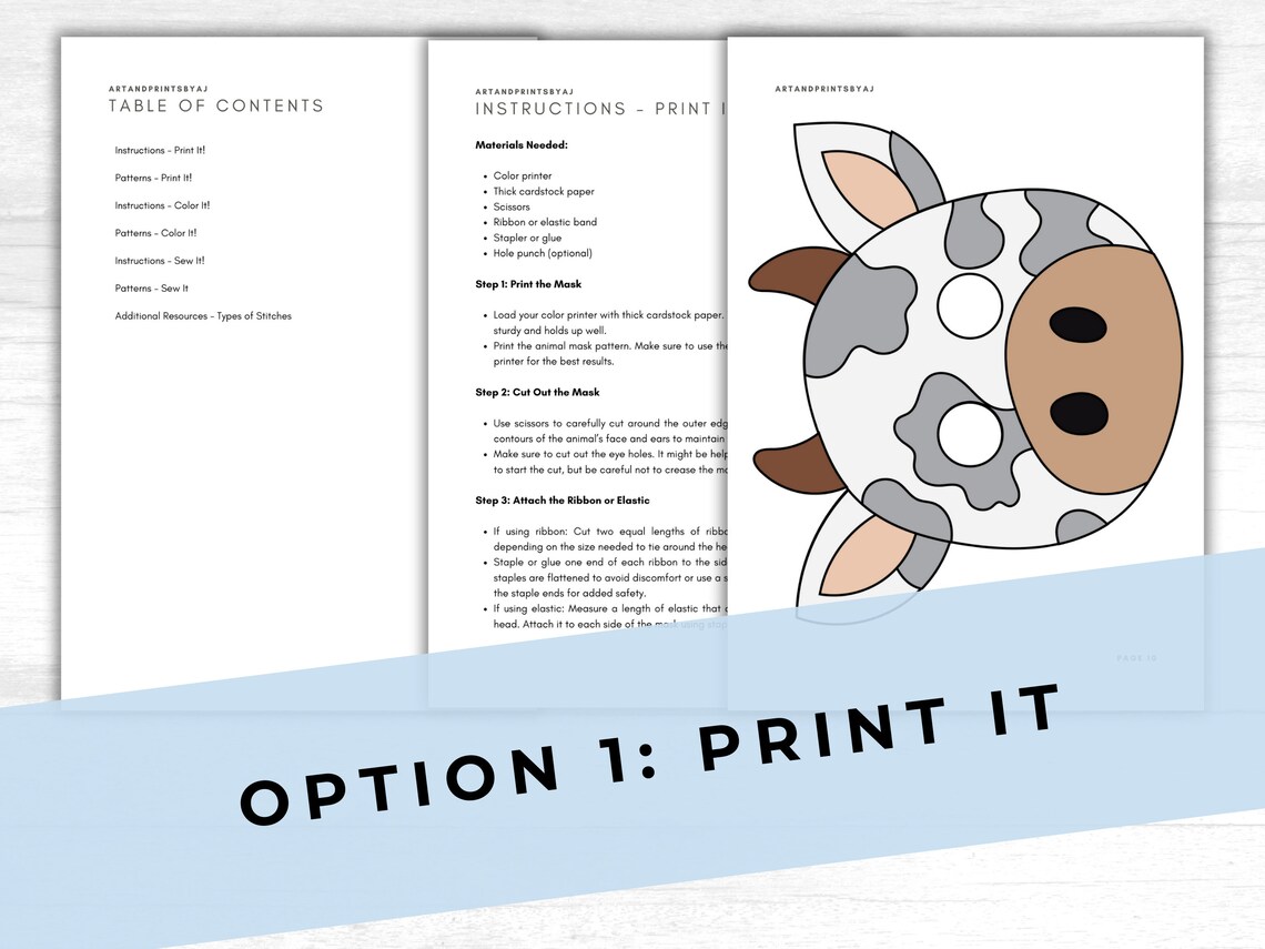 Felt Farm Animal Mask Patterns Printable Mask, Coloring Page & Felt ...