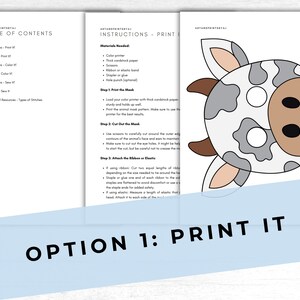 Felt Farm Animal Mask Patterns - Printable Mask, Coloring Page & Felt ...