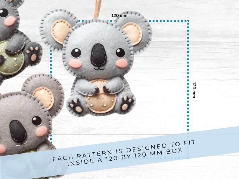Felt Koala Digital Sewing Pattern for Quiet Books, Toys, and Australian ...