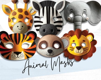 Felt Farm Animal Mask Patterns Printable Mask, Coloring Page & Felt ...