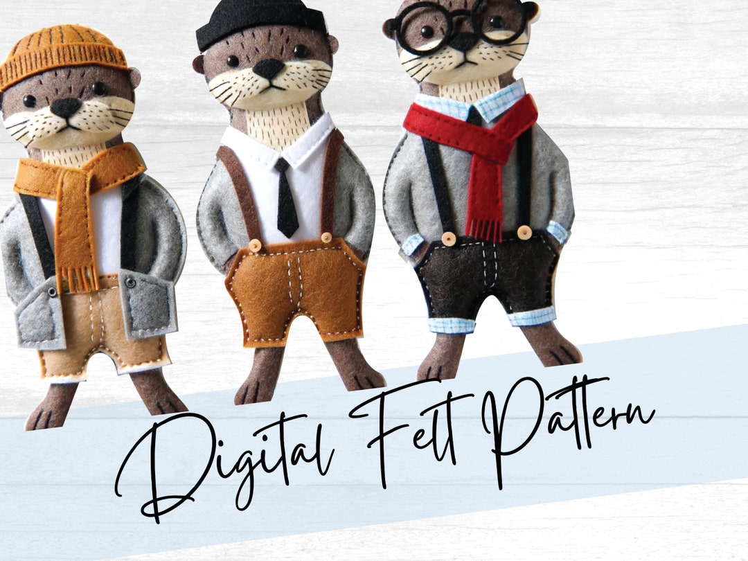 Stylish Otter Felt Pattern Digital Template: Craft Your Own Fashionable ...
