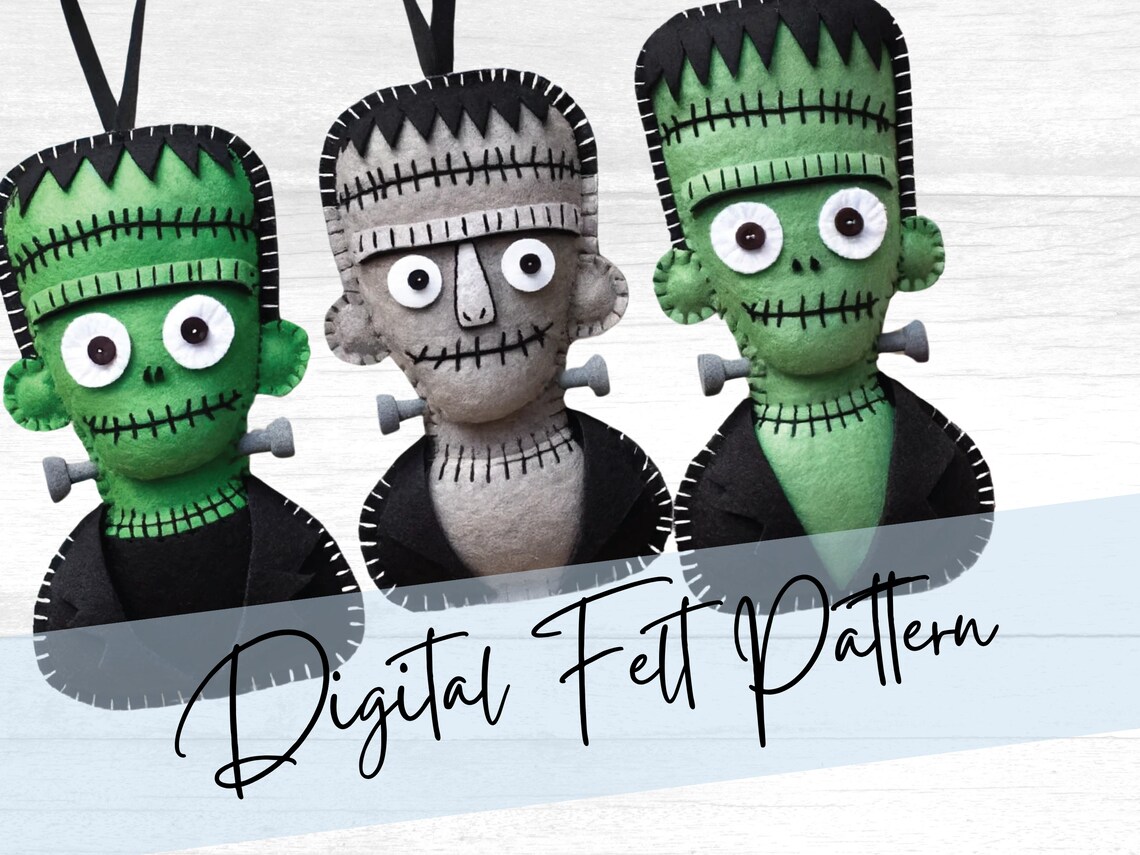 Frankenstein's Monster Felt Pattern Digital Template: Craft Your Own ...
