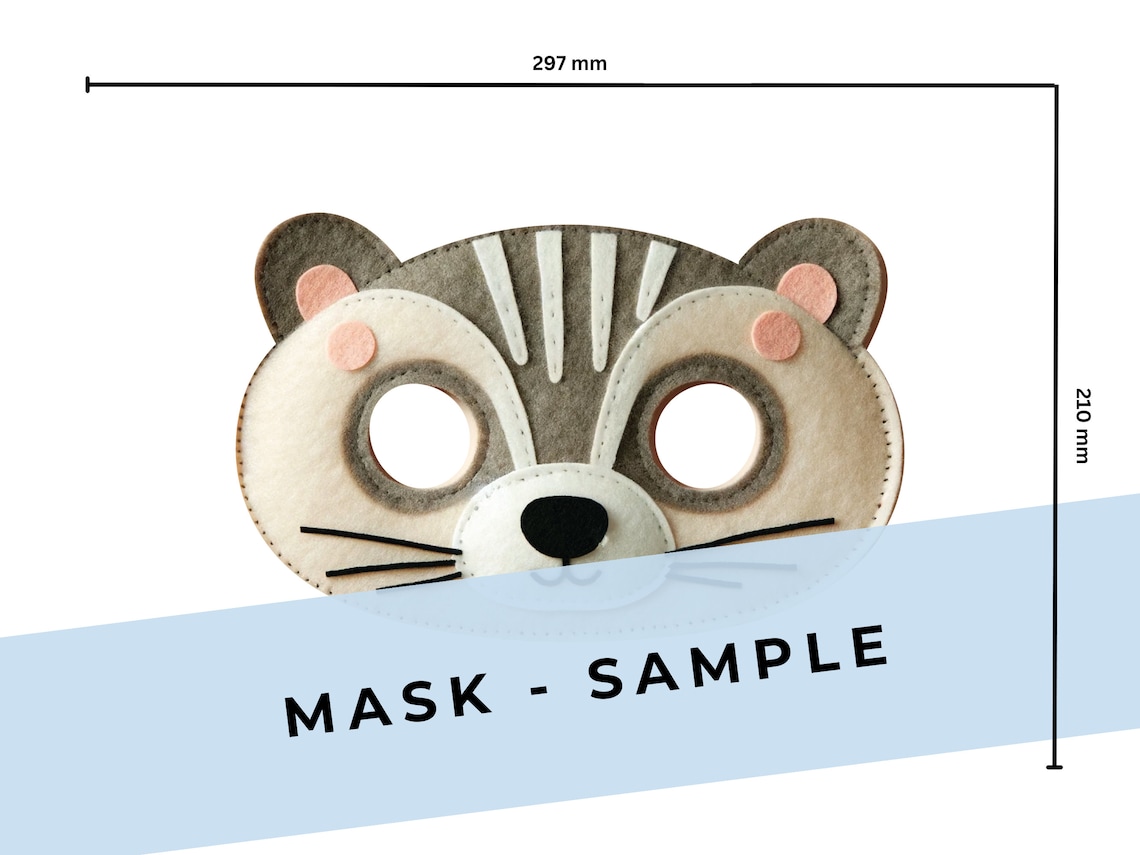 Felt Pet Animal Mask Patterns Printable Mask, Coloring Page & Felt ...