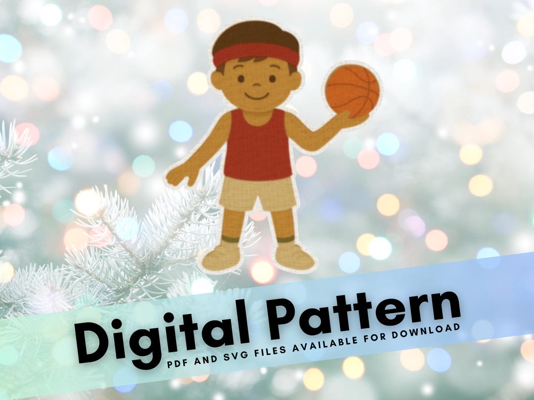 Basketball Player Felt Ornament Sewing Pattern: DIY Appliqué Template ...