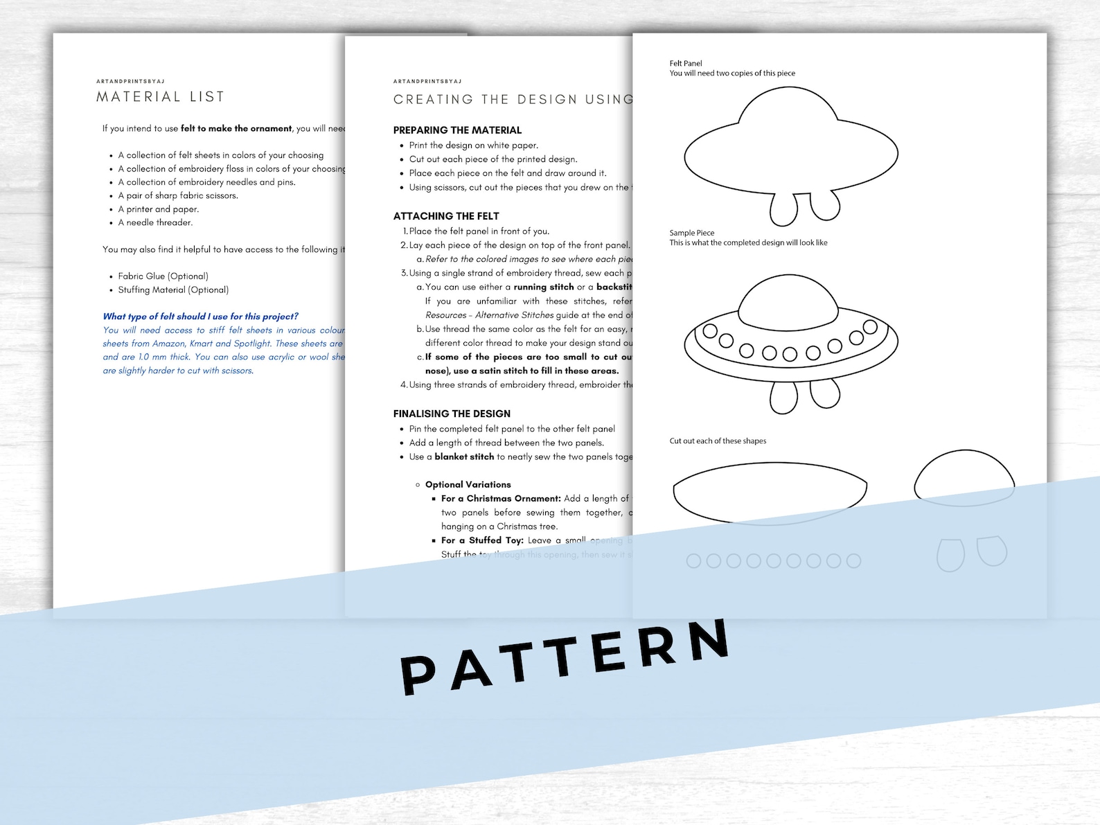DIY Felt Alien Spaceship Pattern: UFO Ornament, Garland, Quiet Book ...
