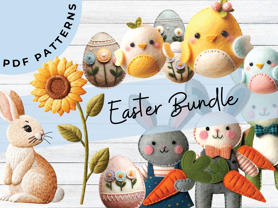 Ultimate Easter Craft Bundle: Personalized Felt & Embroidery Patterns ...