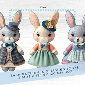 Charming Easter Bunny Rabbit Felt Pattern Digital Template: Craft Your ...
