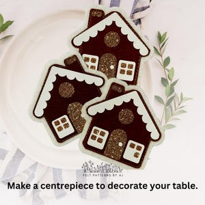 Gingerbread House DIY Felt Ornament Christmas Pattern - Etsy